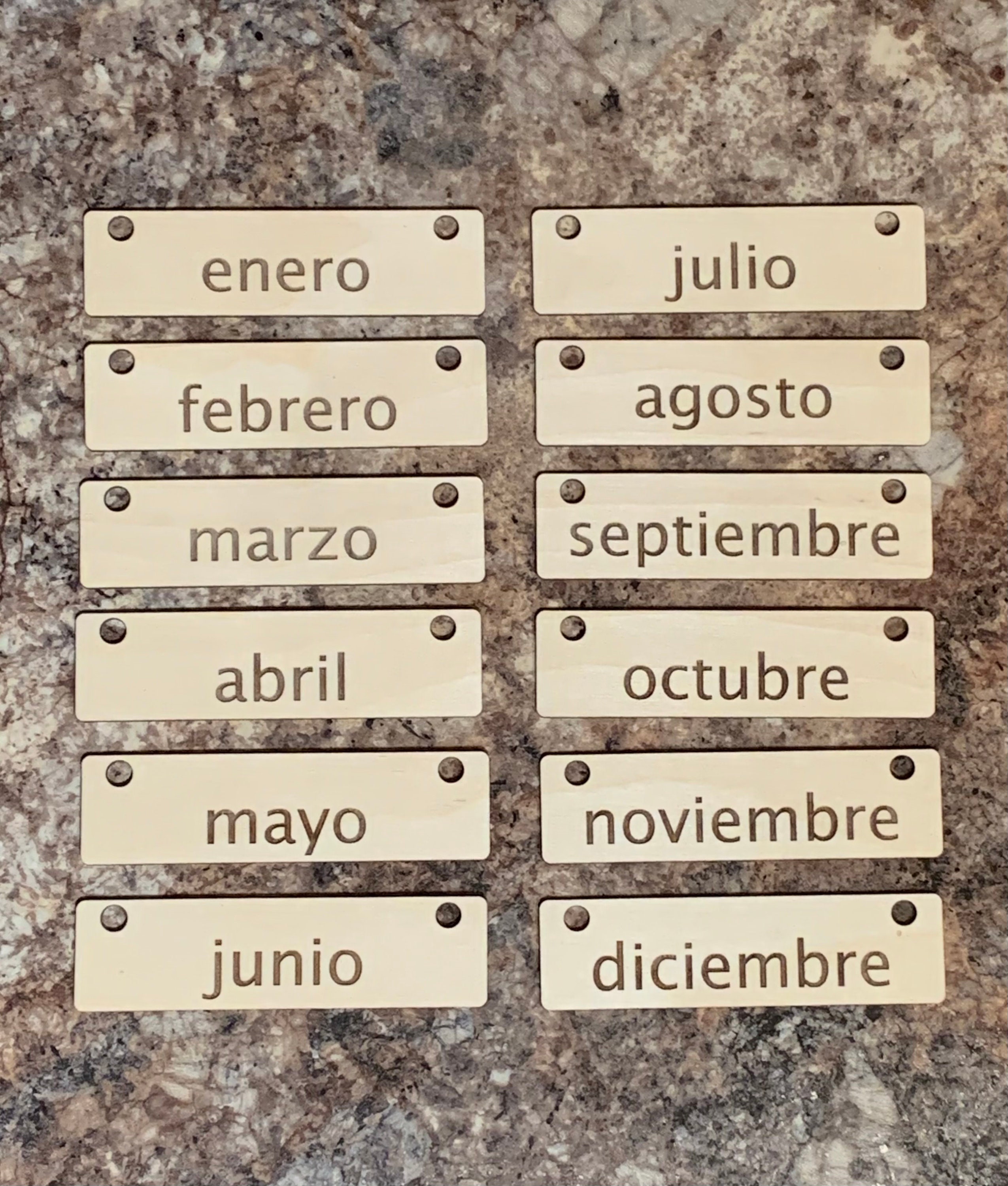 Spanish Natural Wooden Calendar Perpetual Calendar Home | Etsy