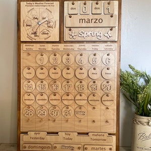 16" X 24" Bilingual Spanish-english | Perpetual Calendar | Home ...