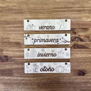 16" X 24" Spanish Natural Wooden Calendar | Perpetual Calendar | Home ...