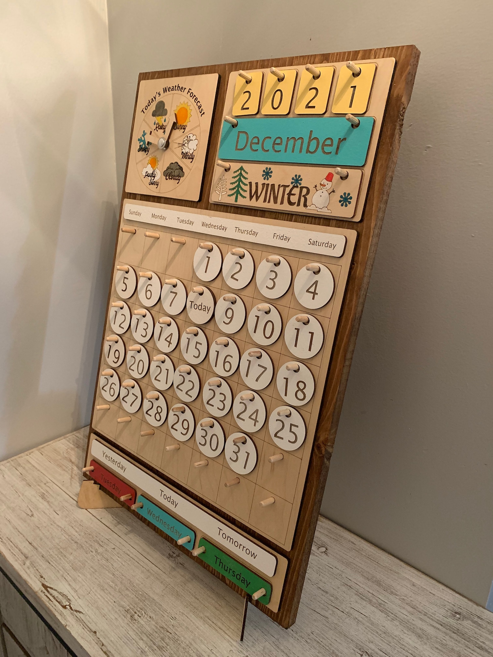 Perpetual Calendar Stand Wooden Stand Collapsible Stand - Etsy