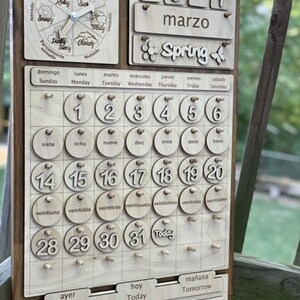16" X 24" Bilingual Spanish-english | Perpetual Calendar | Home ...
