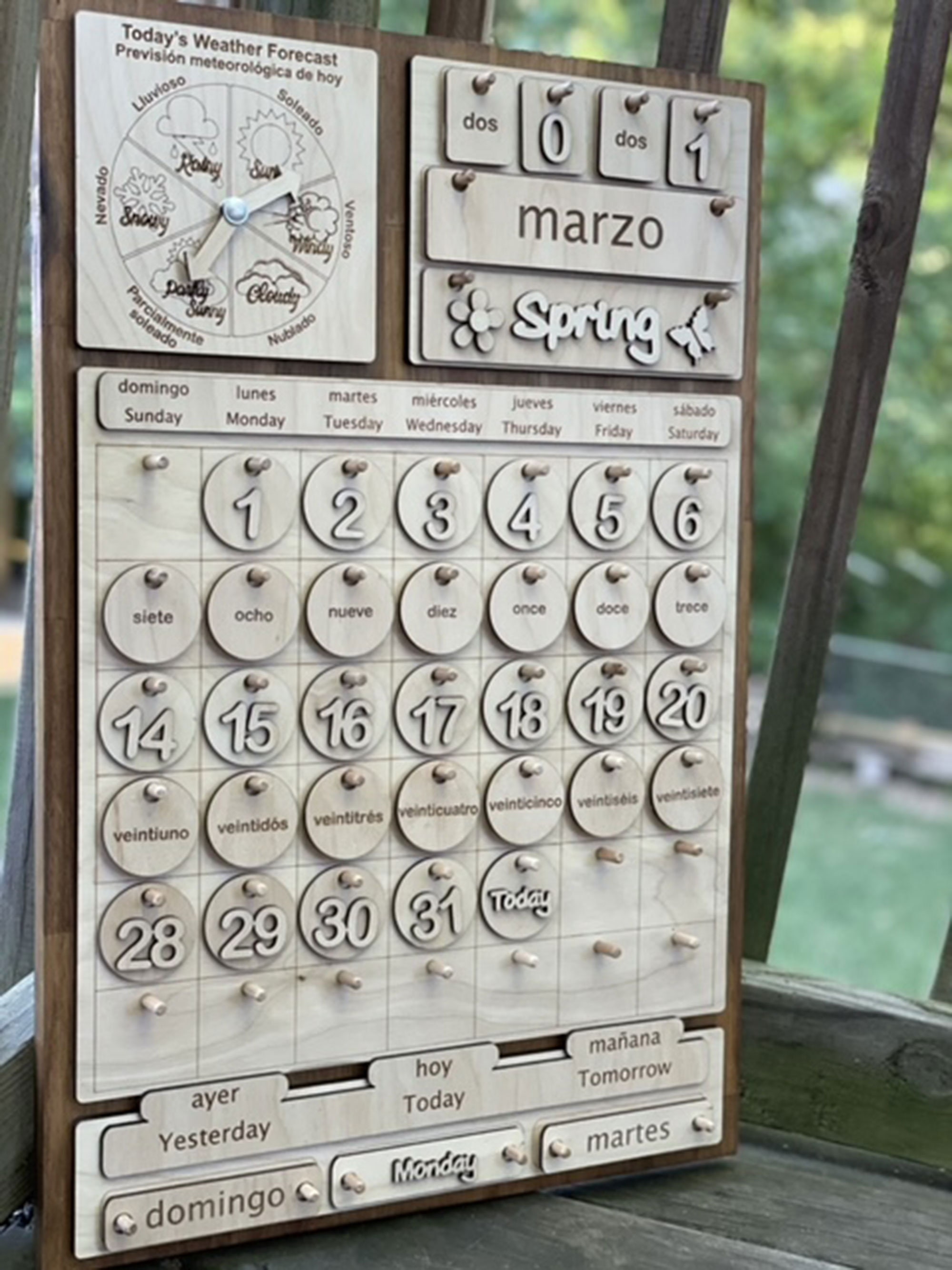 16" X 24" Bilingual Spanish-english | Perpetual Calendar | Home ...