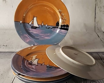 Blue Sailboat Plates - Etsy