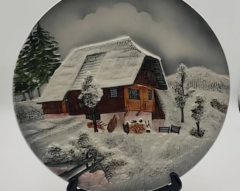 Winter Scene Plate | Etsy