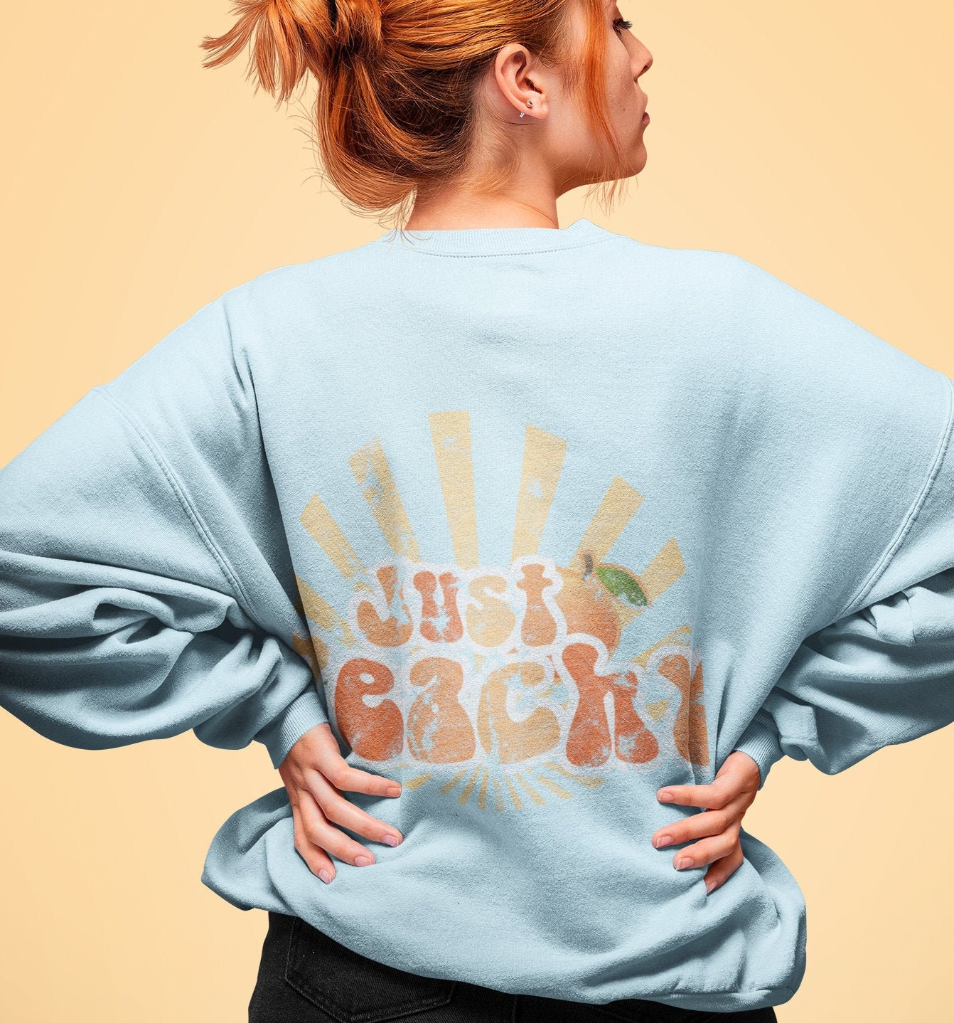 Just Peachy Shirt With Back Design Comfy Sweatshirt Peachy Keen ...