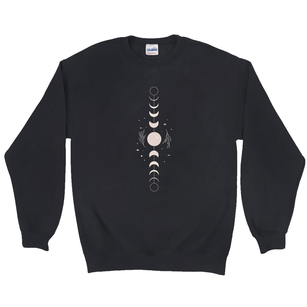 Moon Phases Simple Sweatshirt / Lunar Moon Sweater / Moon Child ...