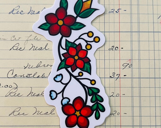 Native American Made Red Cree Flower Vinyl Sticker - Etsy