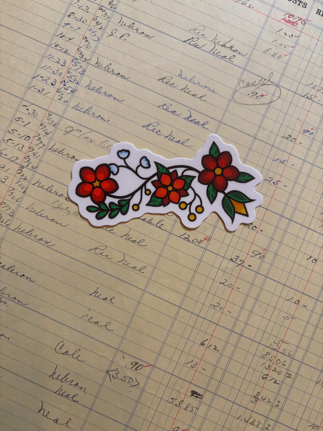Native American Made Red Cree Flower Vinyl Sticker - Etsy