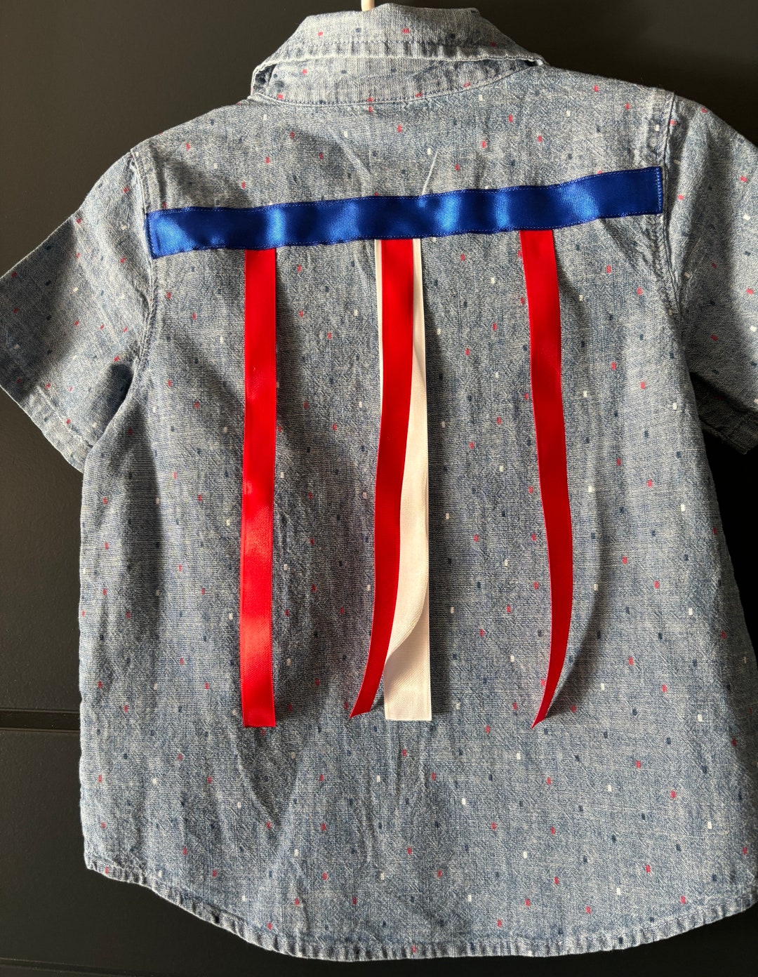 Native American Made Boy's Contemporary Red, White, Blue Short Sleeve ...