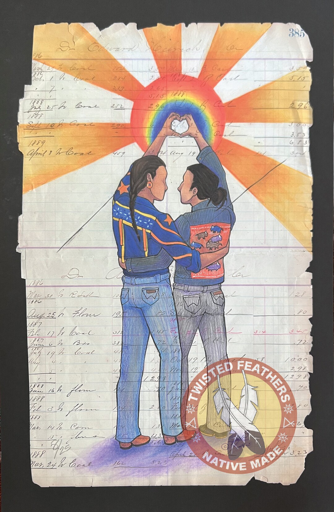 Love is Unifyin'/native American Ledger Art Archival Print by Chippewa ...