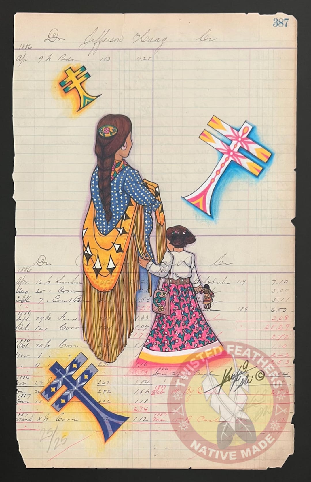 Nikâwiy “my Mother”/native American Ledger Art Archival Print by ...