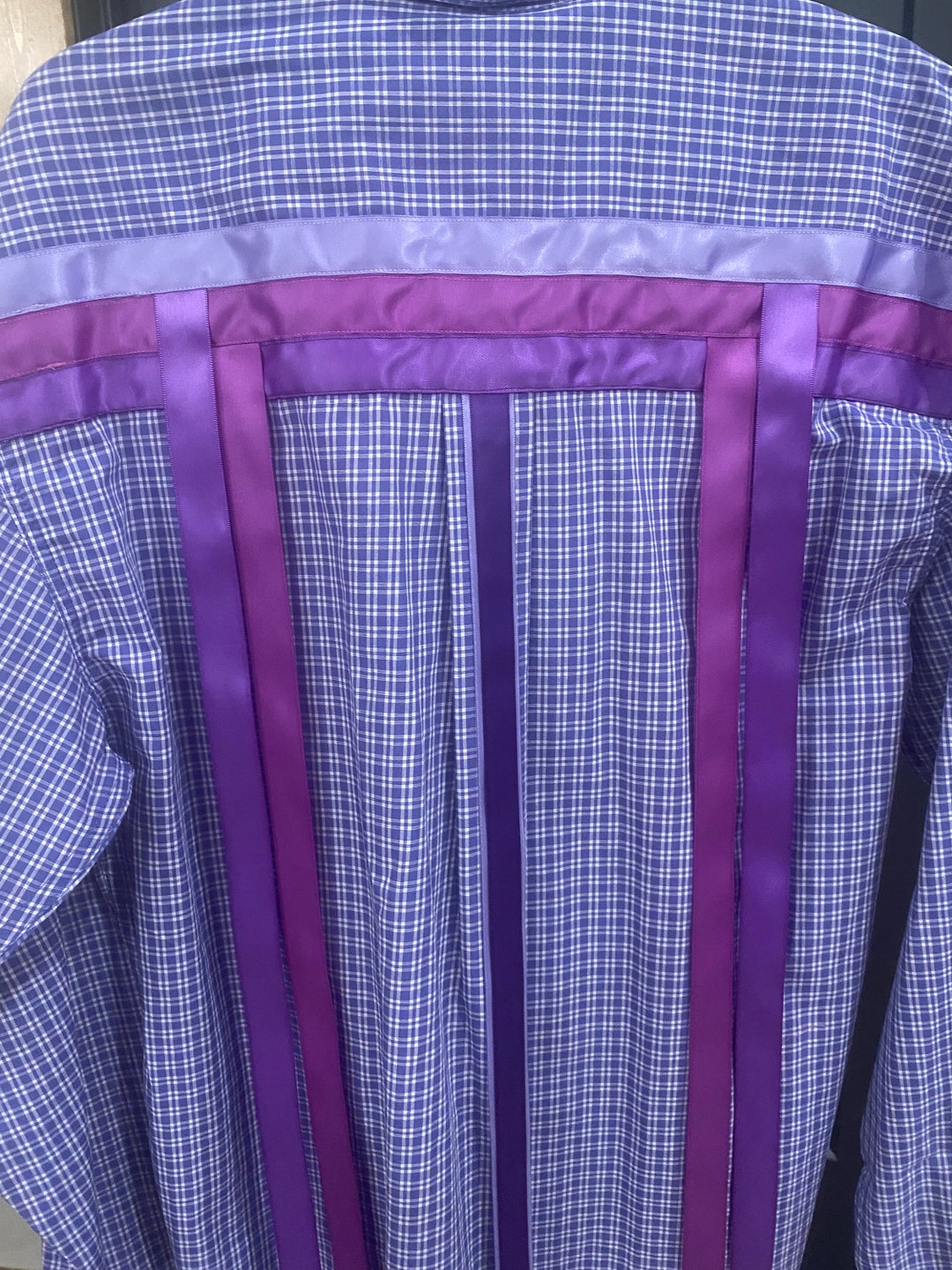 Native American Made Mens Purple/white Ribbon Shirt Small - Etsy
