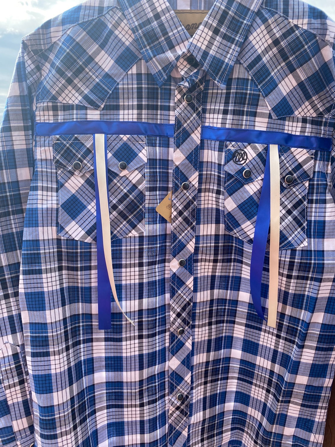 Native American Made Boy's Blue Plaid Contemporary/western - Etsy