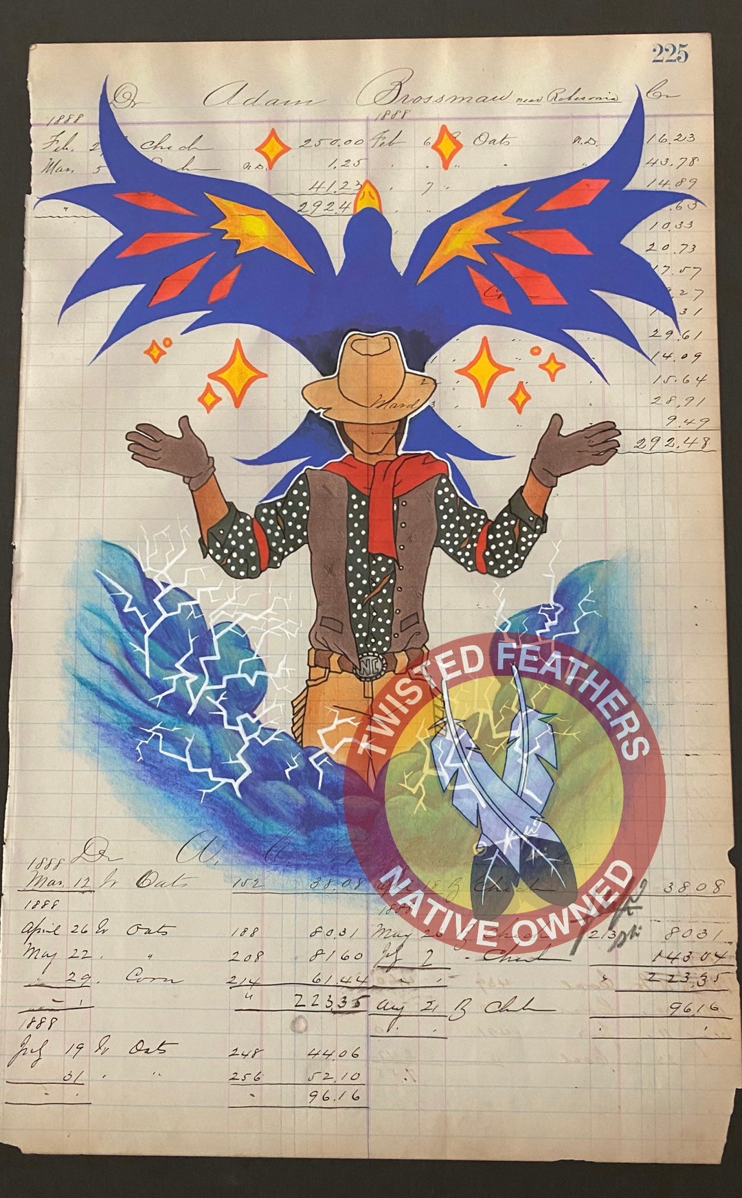 Risin' From the Storm/native American Ledger Art Archival Print by ...