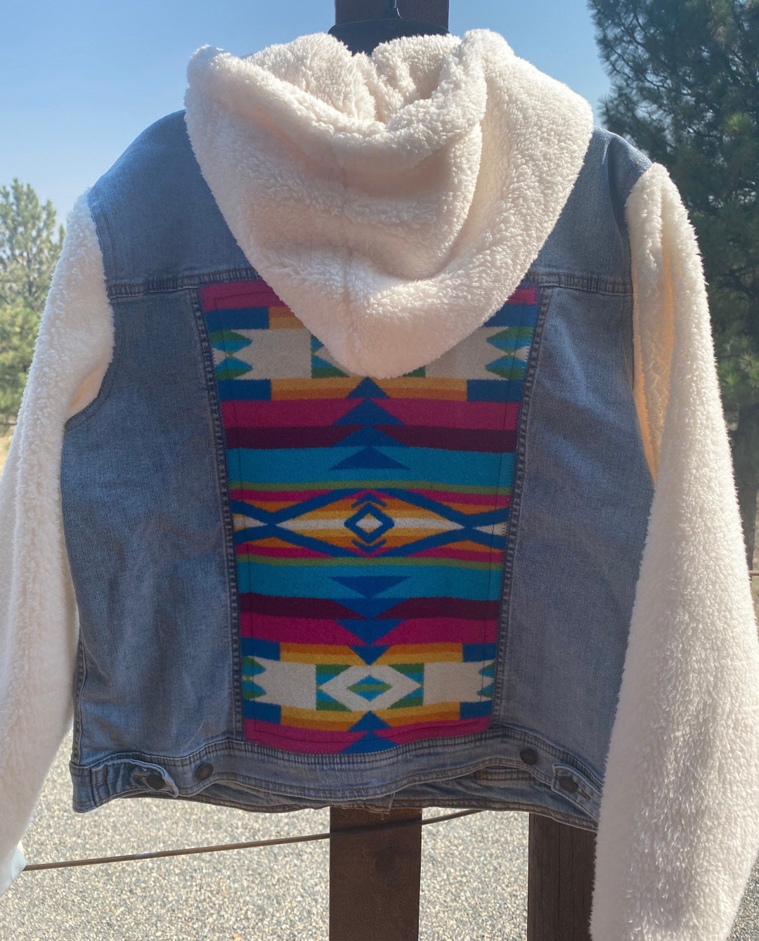 Native American Made Southwestern Wool Embellished Women's Denim Jean ...