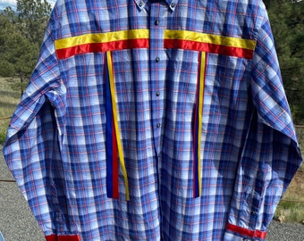 Native American Made Boy's Blue Plaid Contemporary/western | Etsy