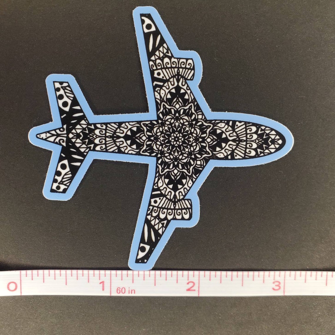 Mandala Airplane Waterproof Sticker Plane Travel Sticker - Etsy