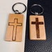 Wooden Cross Keychain - Elegant Religious Fashion Accessory - Etsy