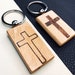 Wooden Cross Keychain - Elegant Religious Fashion Accessory - Etsy