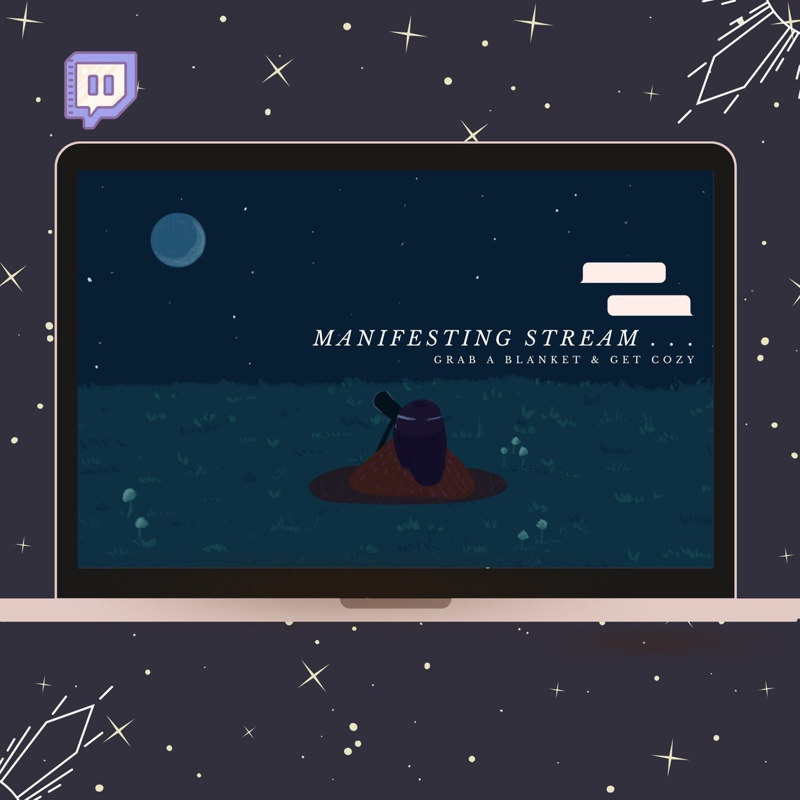 ANIMATED Cozy Night Sky Background | Digital Download | Twitch Stream Screen | Stargazer ...