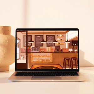 Cozy Cafe Desktop Wallpaper | Cozy Cafe Starting Soon Screen | Cafe ...