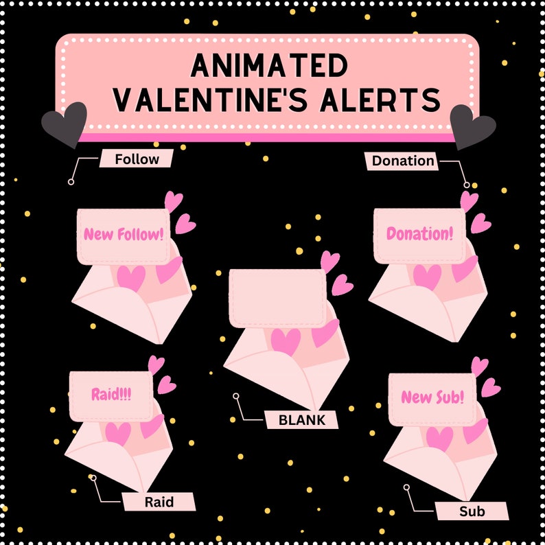 ANIMATED Love Letter Twitch Alerts | Valentine's Day Twitch Alerts Set ...