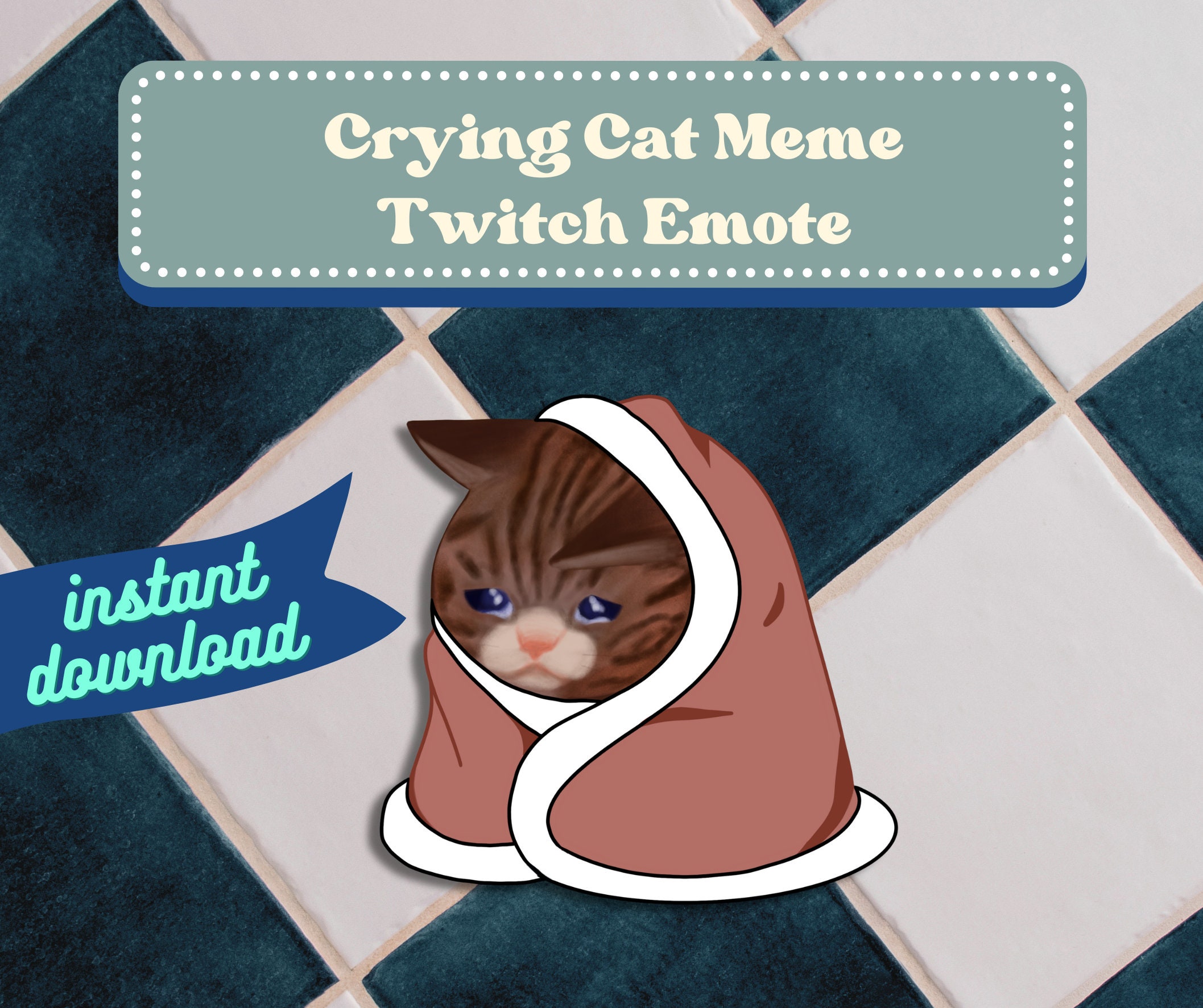Crying Cat Meme Twitch Emote | Sad Cat Twitch Emote | Funny Cozy Cat ...
