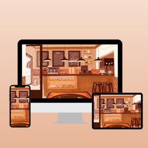 Cozy Cafe Desktop Wallpaper | Cozy Cafe Starting Soon Screen | Cafe ...