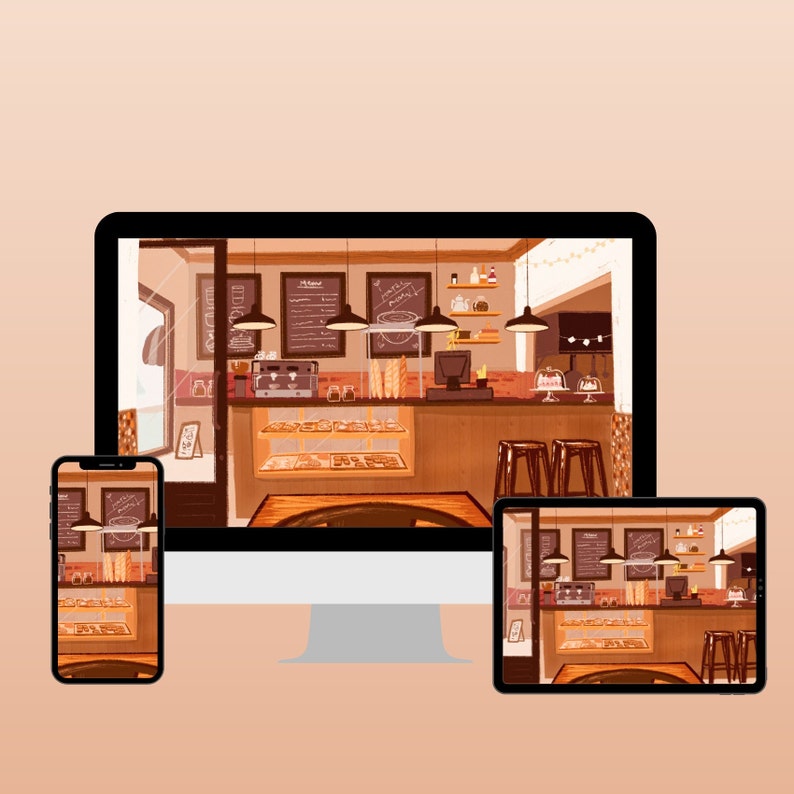 Cozy Cafe Desktop Wallpaper | Cozy Cafe Starting Soon Screen | Cafe ...