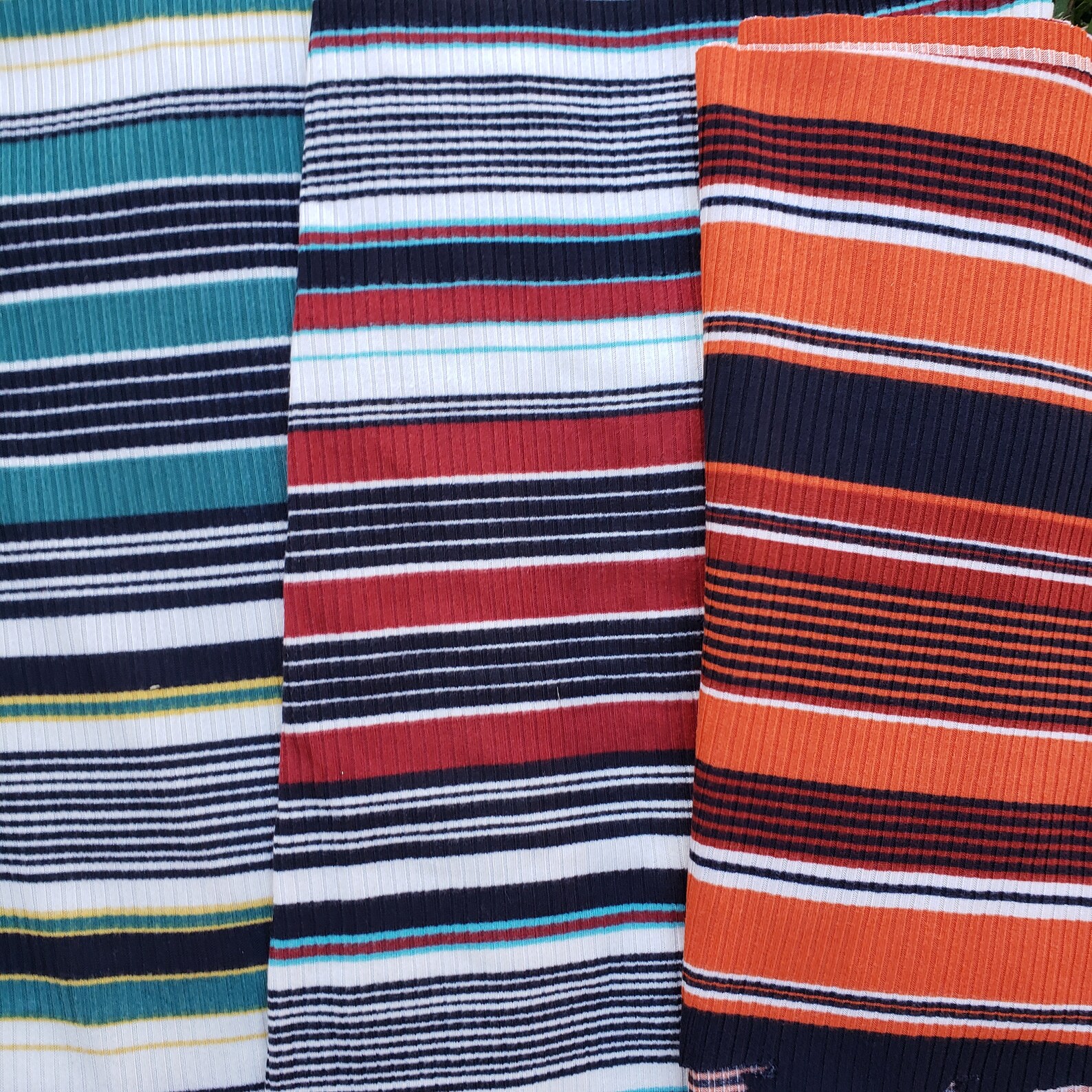 2 Way Stretch Black Stripes Poly Rayon Spandex Rib Fabric Sold by the ...