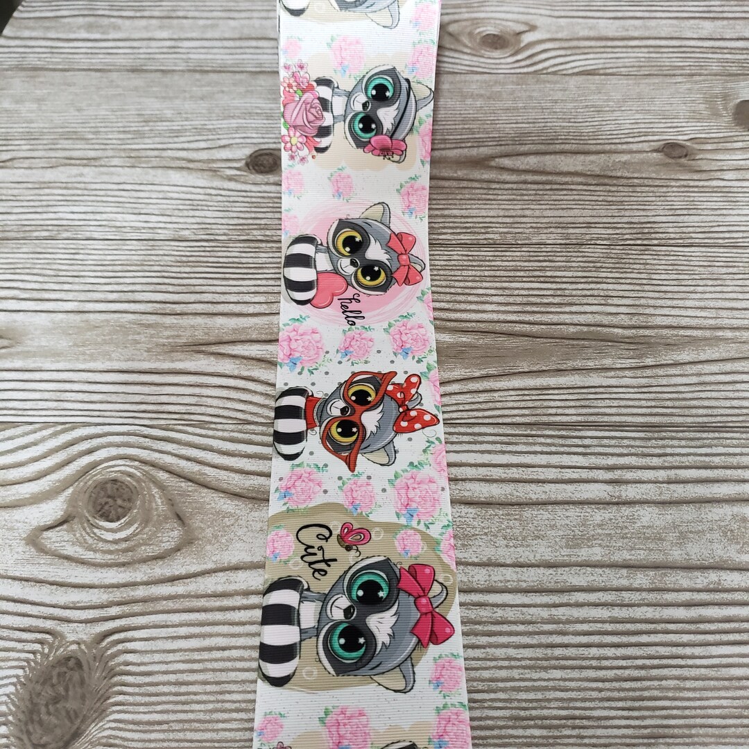 Baby Raccoon Print Gross Grain Ribbon - 3 Inch, 10 Yards - Etsy