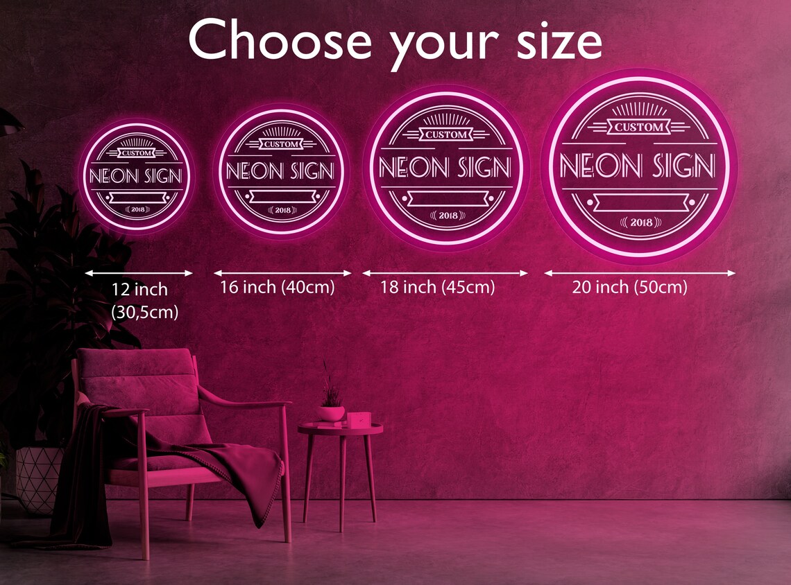 Custom Neon Light Sign for Wall Custom Neon Sign Logo Small - Etsy