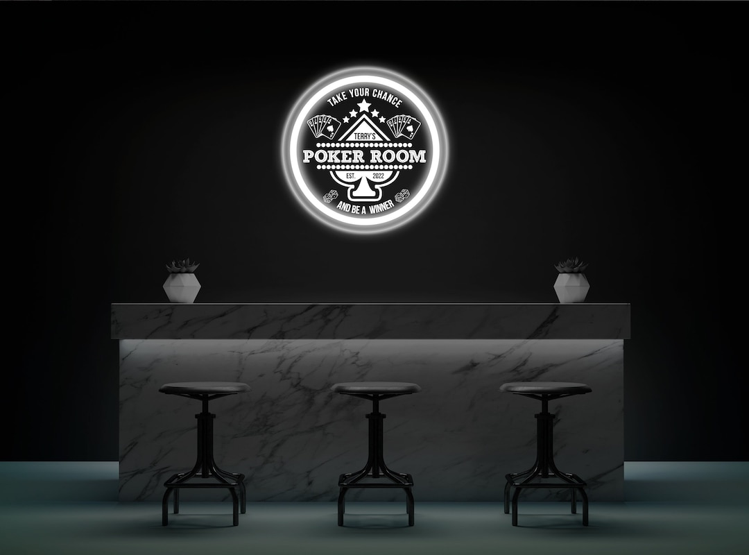 Poker Neon Sign, Playing Cards Neon Sign, Poker Led Sign, Poker Room ...