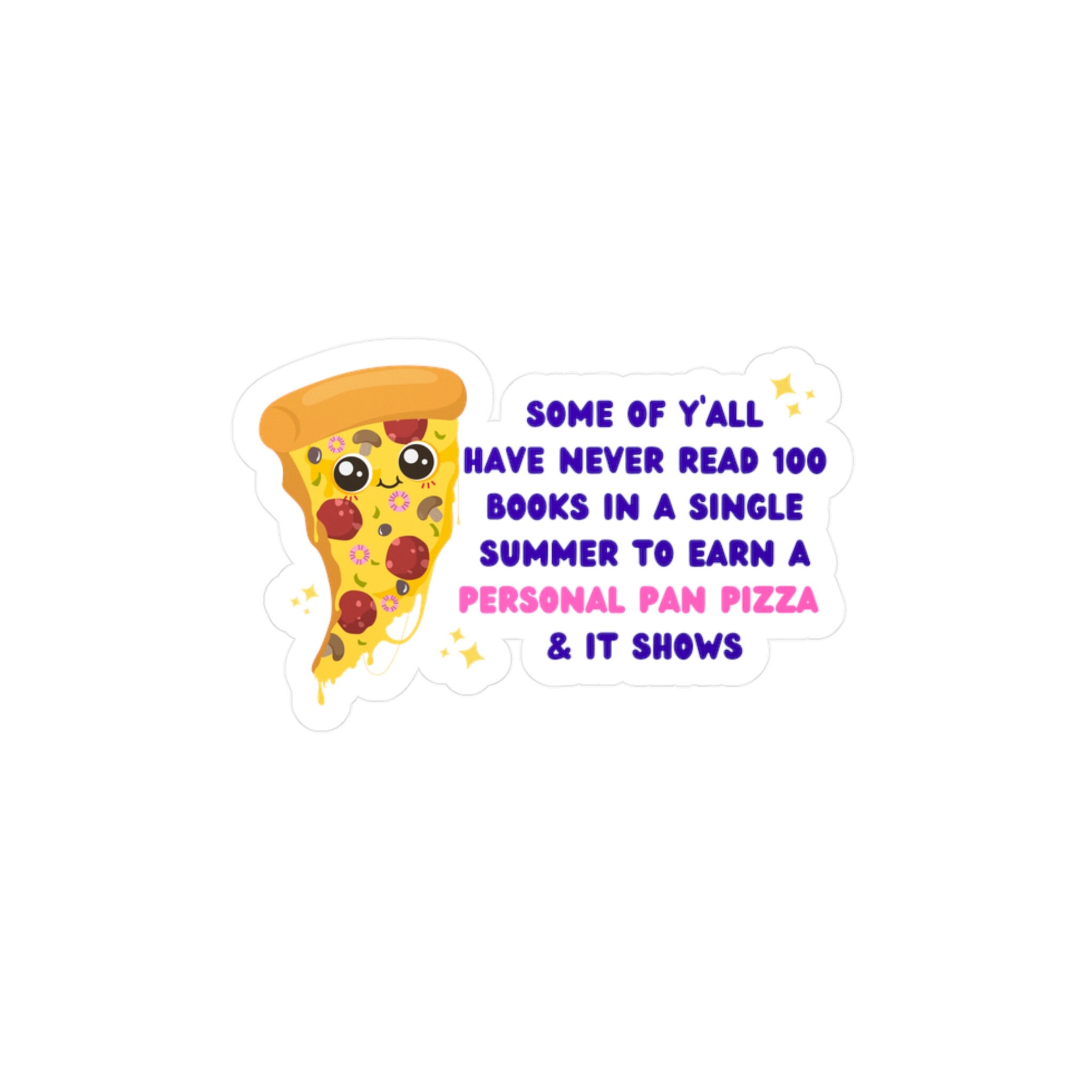 Pizza Summer Reading Sticker Personal Pan Pizza Reading - Etsy