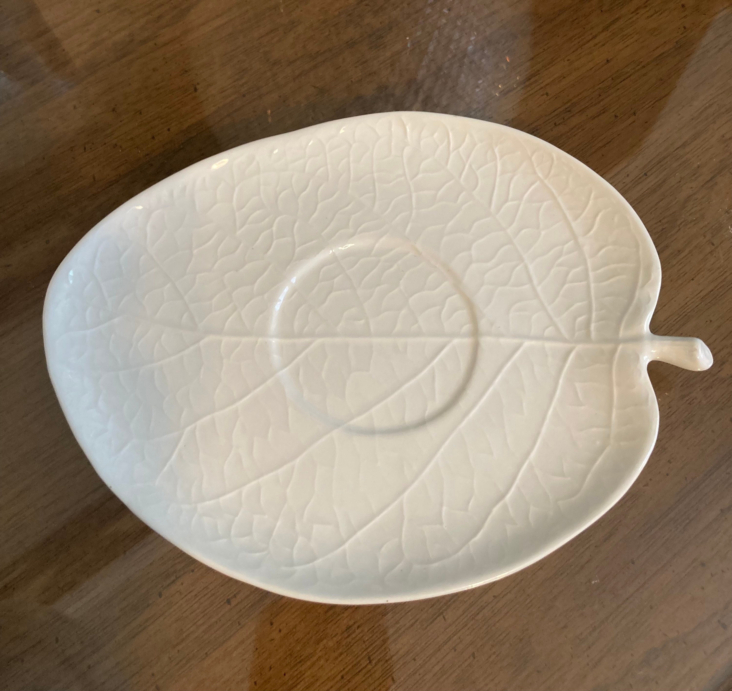 Michael Aram Cup and Saucer White Lotus Forest Leaf Embossed Pattern ...