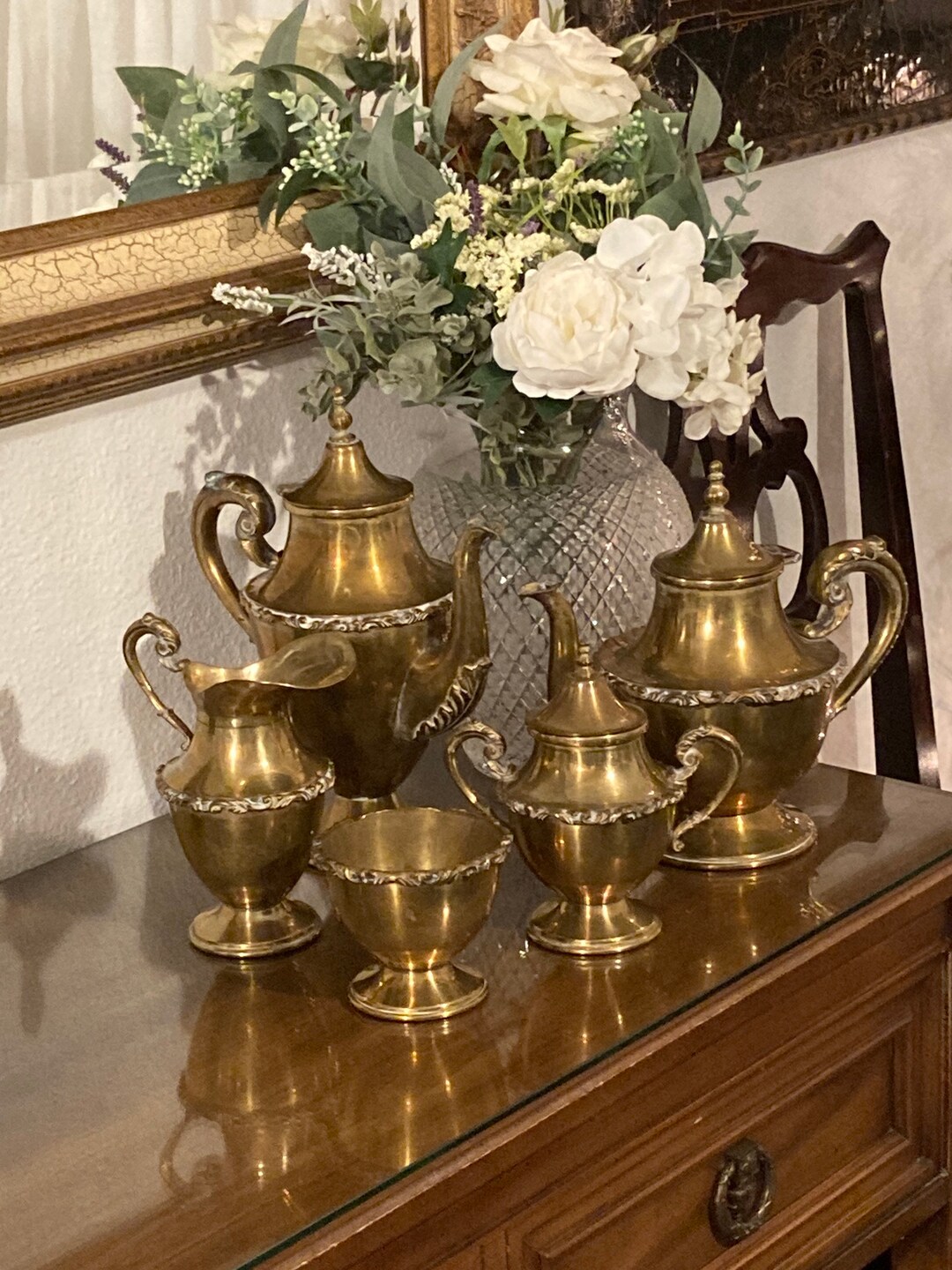 1950-1960 Peggy Page 5 Piece Brass/bronze Coffee/tea Set Signed - Etsy