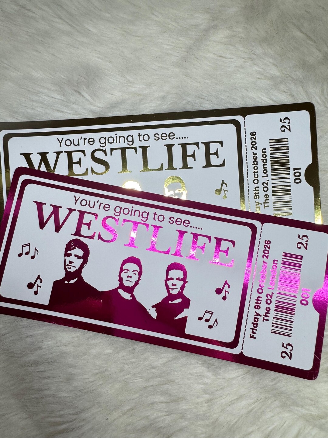 Personalised Foil Concert Ticket - Any Artist - Custom Event Gift ...