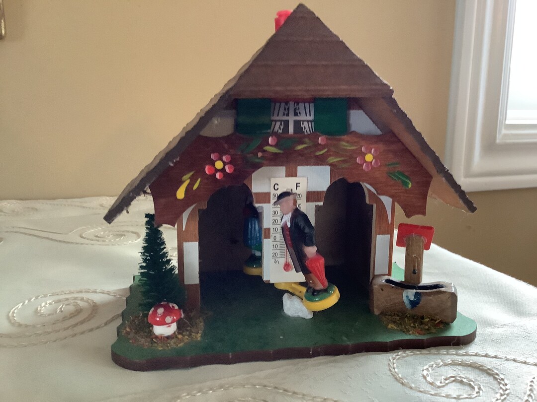 Vintage German Weather Cabin Thermometer Barometer - Etsy