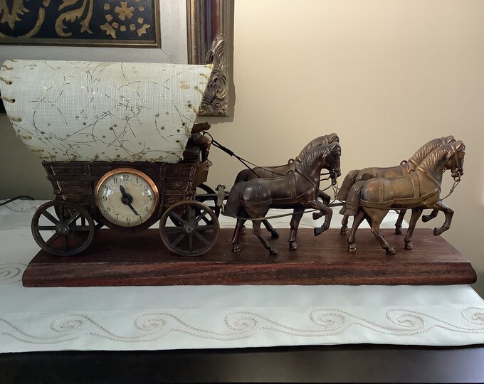 Stagecoach Light United Clock Western Light and Clock Covered Wagon - Etsy