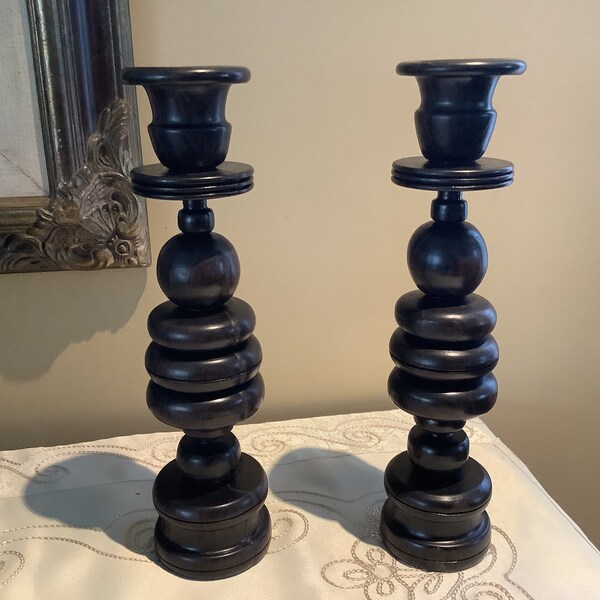 Wooden Candlesticks - Etsy