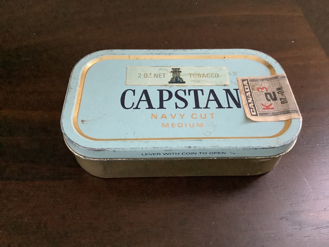 Vintage Capstan Tobacco Tin Metal Tobacciana Advertising Tin - Etsy