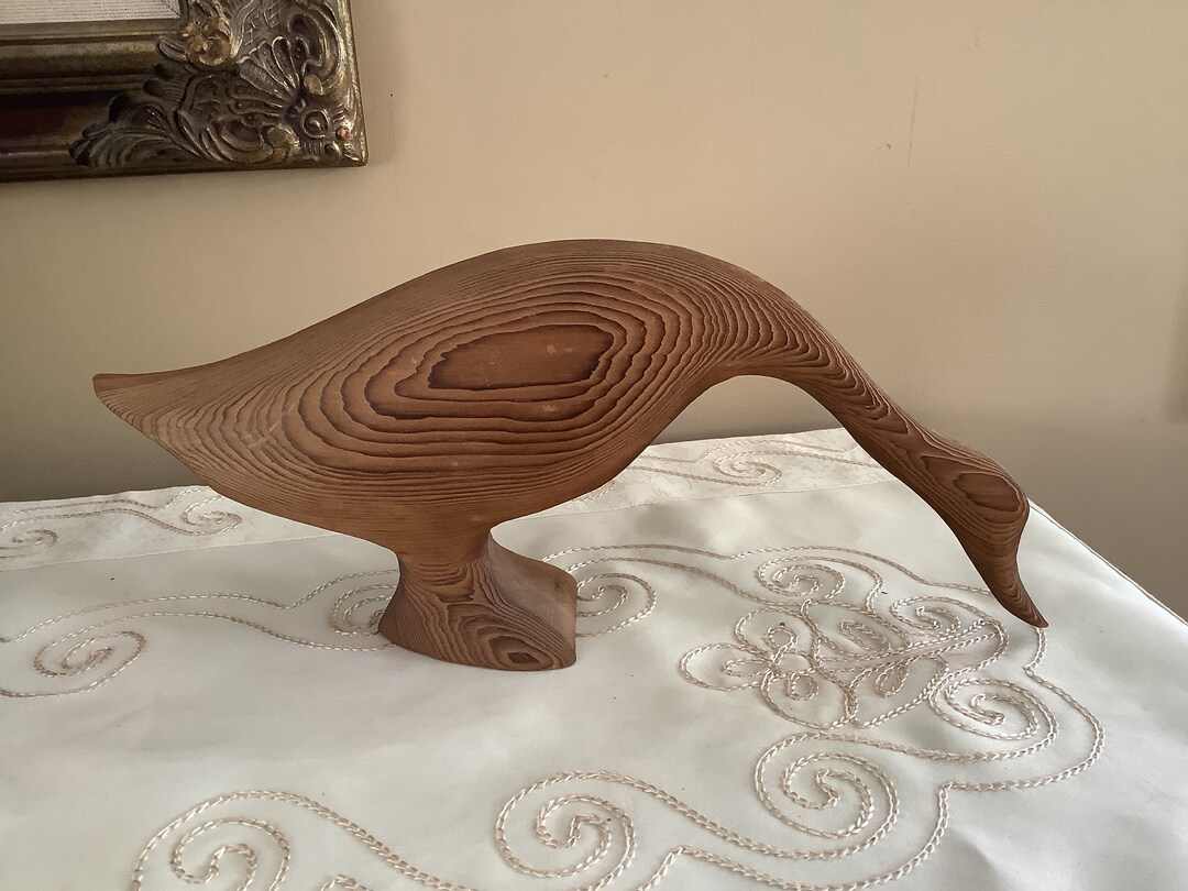 Wooden Hand Carved Goose - Etsy