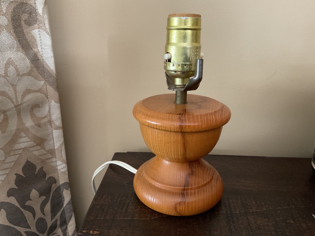 MCM Wooden Hand Turned Lamp Task Light - Etsy
