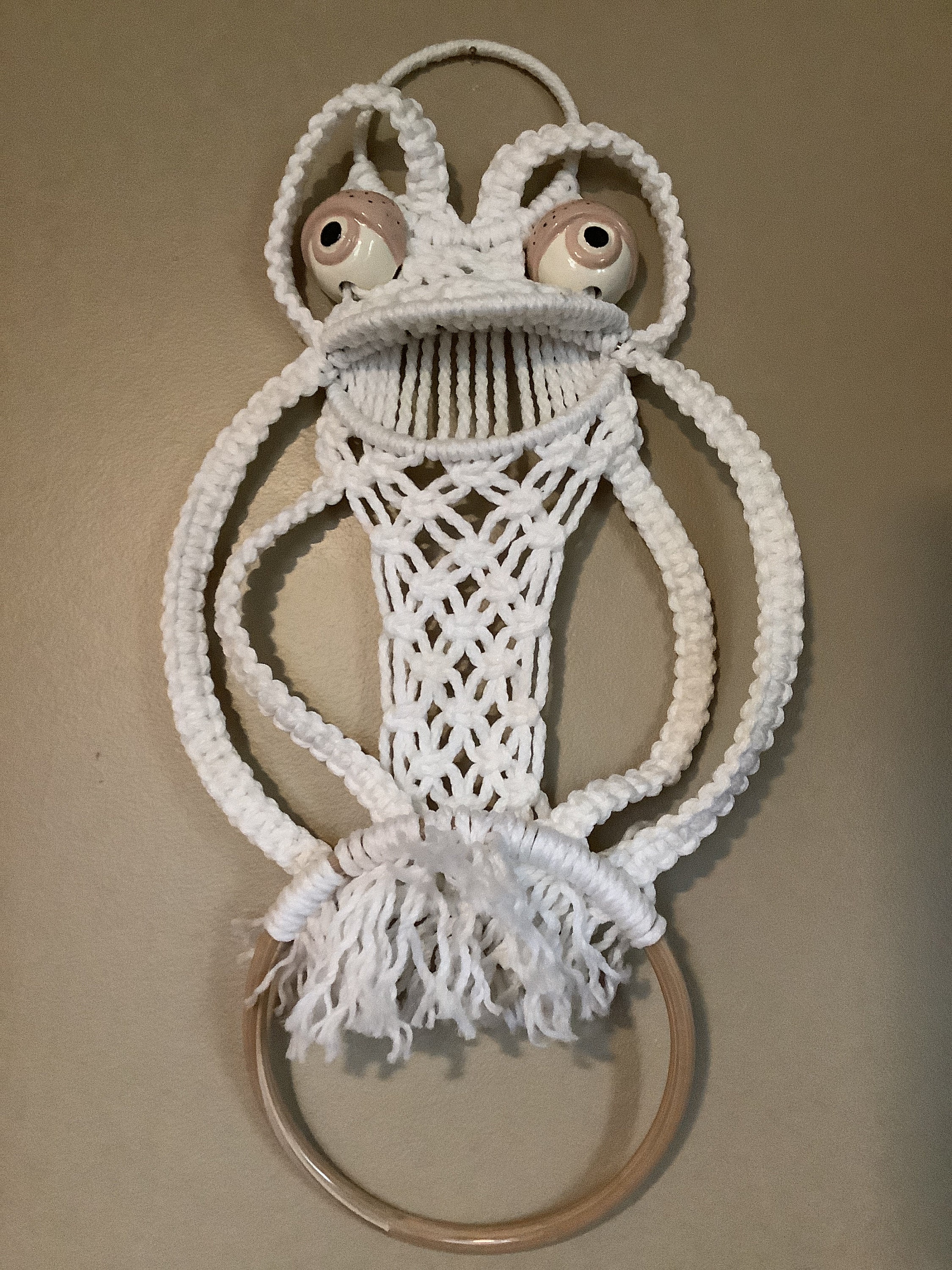 Frog macrame vintage macrame frog wall hanging macrame wall | Etsy