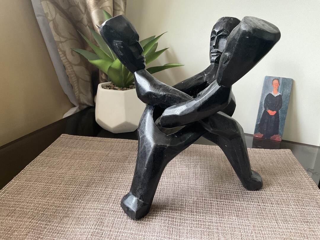 African Sculpture Unity Interlocking Men Stand Decor Bowl Holder - Etsy