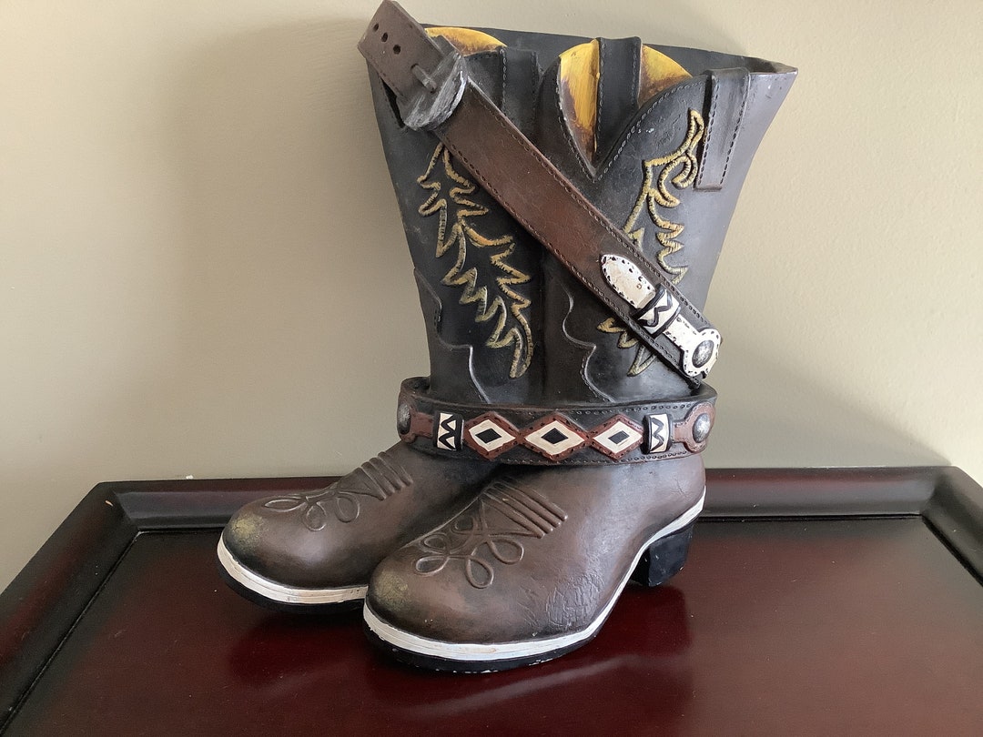 Western Decor, Western Wall Decor, Wall Pocket, Cowboy Boot Wall Pocket ...