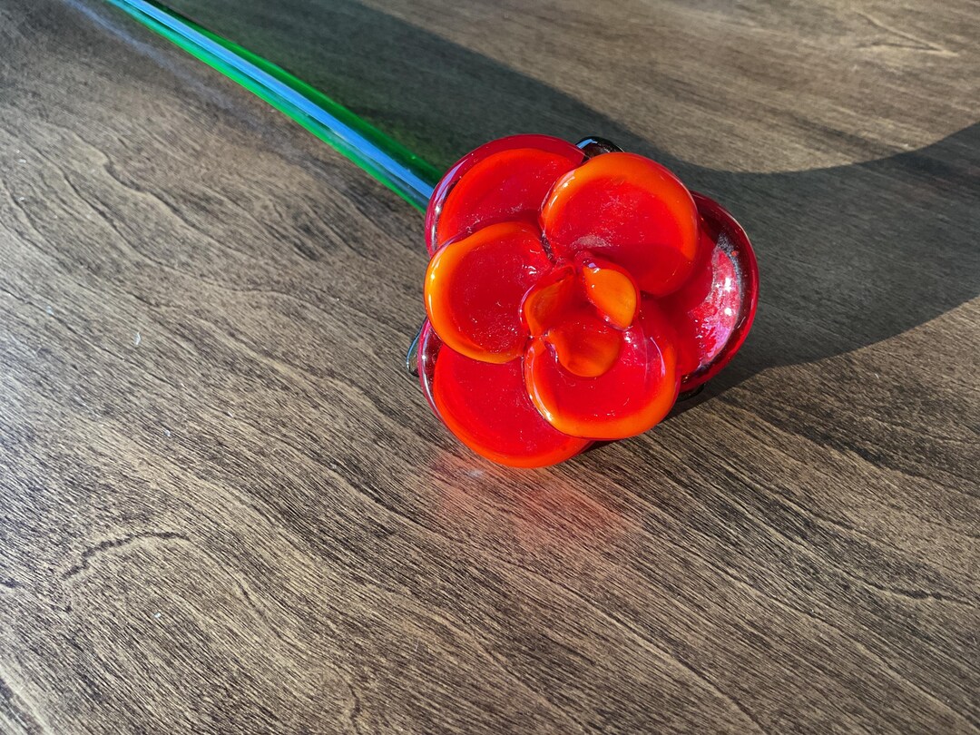 Murano Glass Flower Long Stem - Etsy