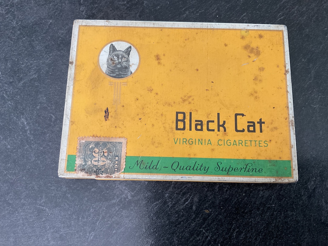 Black Cat Cigarette Tin Vintage Tin 1950s - Etsy