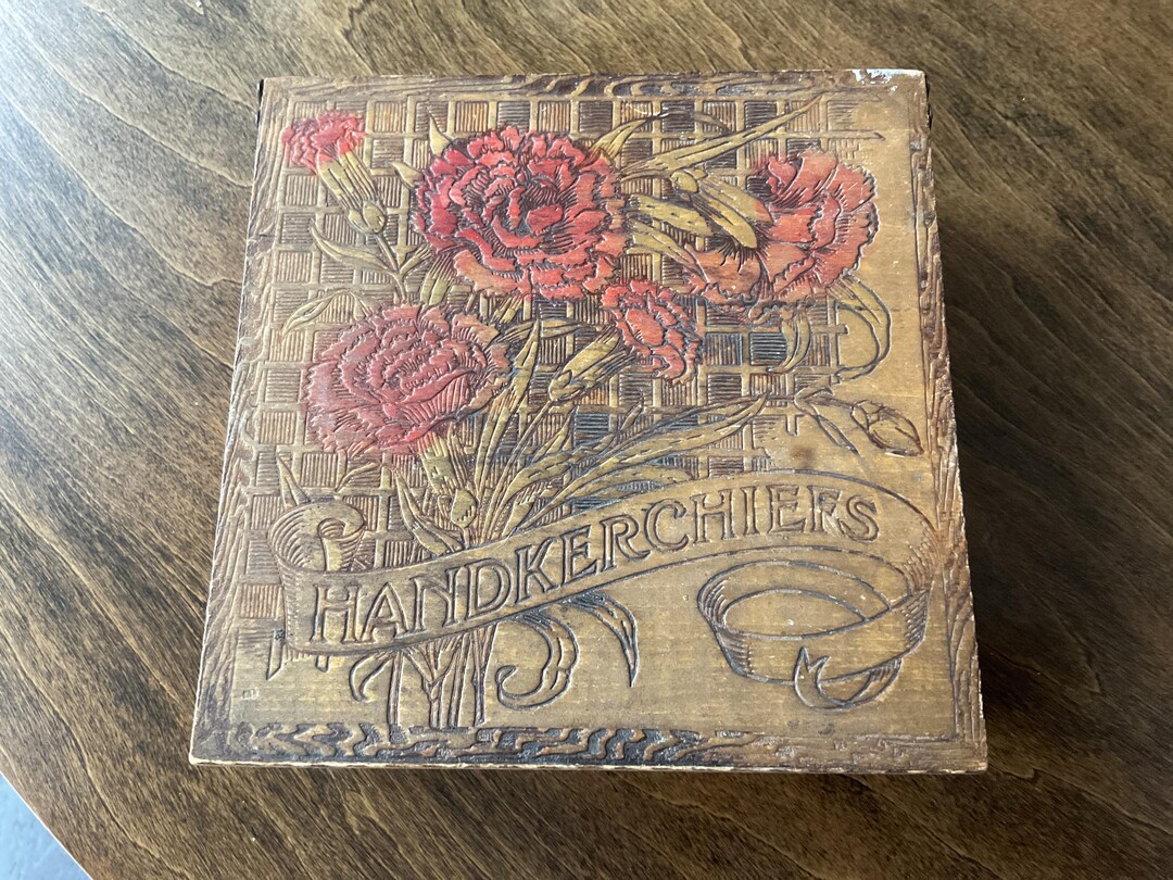 Vintage Wooden Handkerchief Box Hanky Storage - Etsy