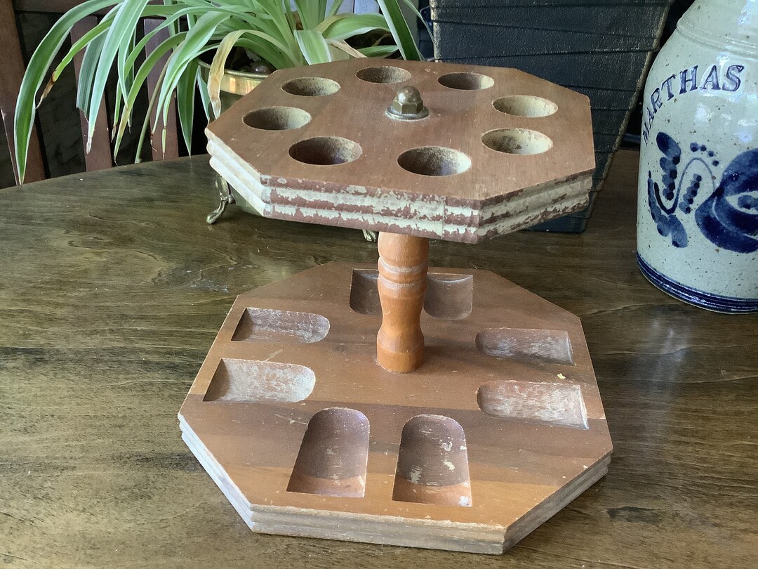 Wooden Pipe Stand Vintage Pipe Stand 8 Pipe Holder - Etsy